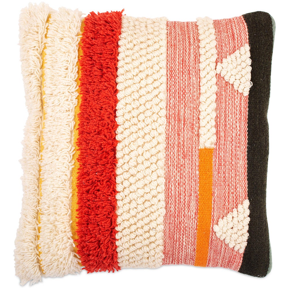 Cuscino Quadrato in Stile Boho Bali, Lana e Cotone fodera + imbottitura ...