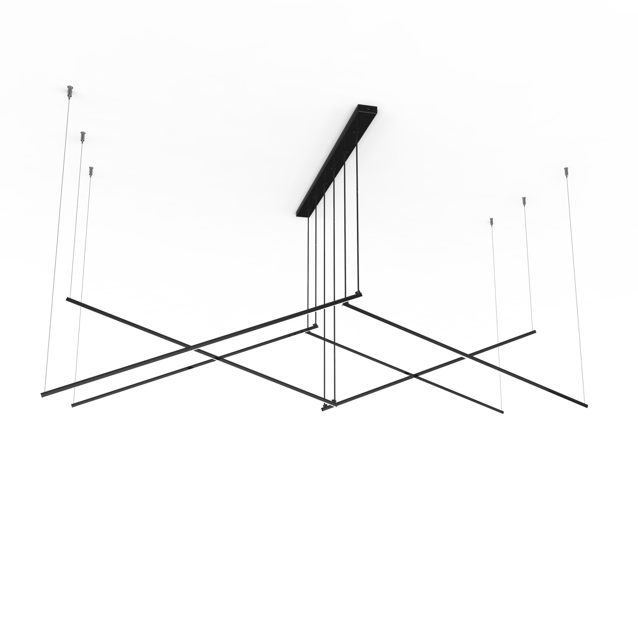 LUMICOM | STORM Suspension, STRIP LED, 102W/m, 3000K, métal, noir ...