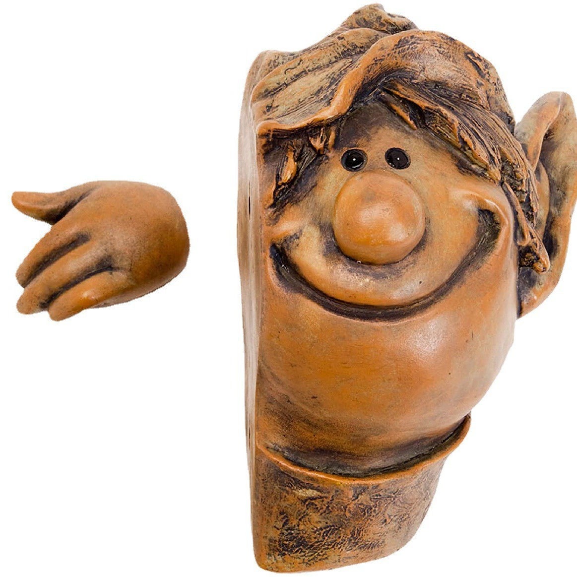 Elf Statue Extérieur Hugger D'arbre Résine Figure de Jardin 12.5x17.5cm ...