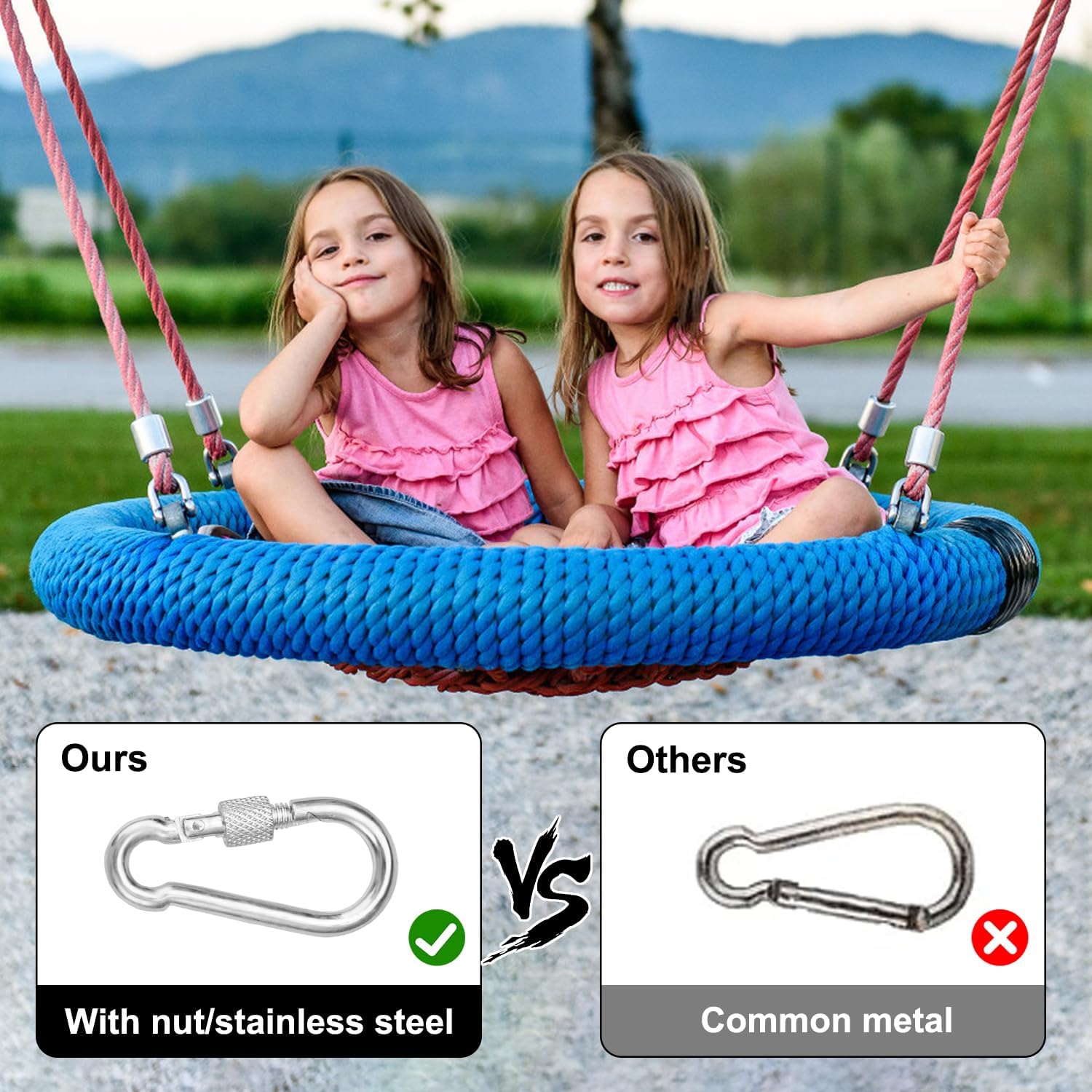 2 Pcs Hammock Straps, Hammock Strap with 2 Carabiners and D-Rings ...