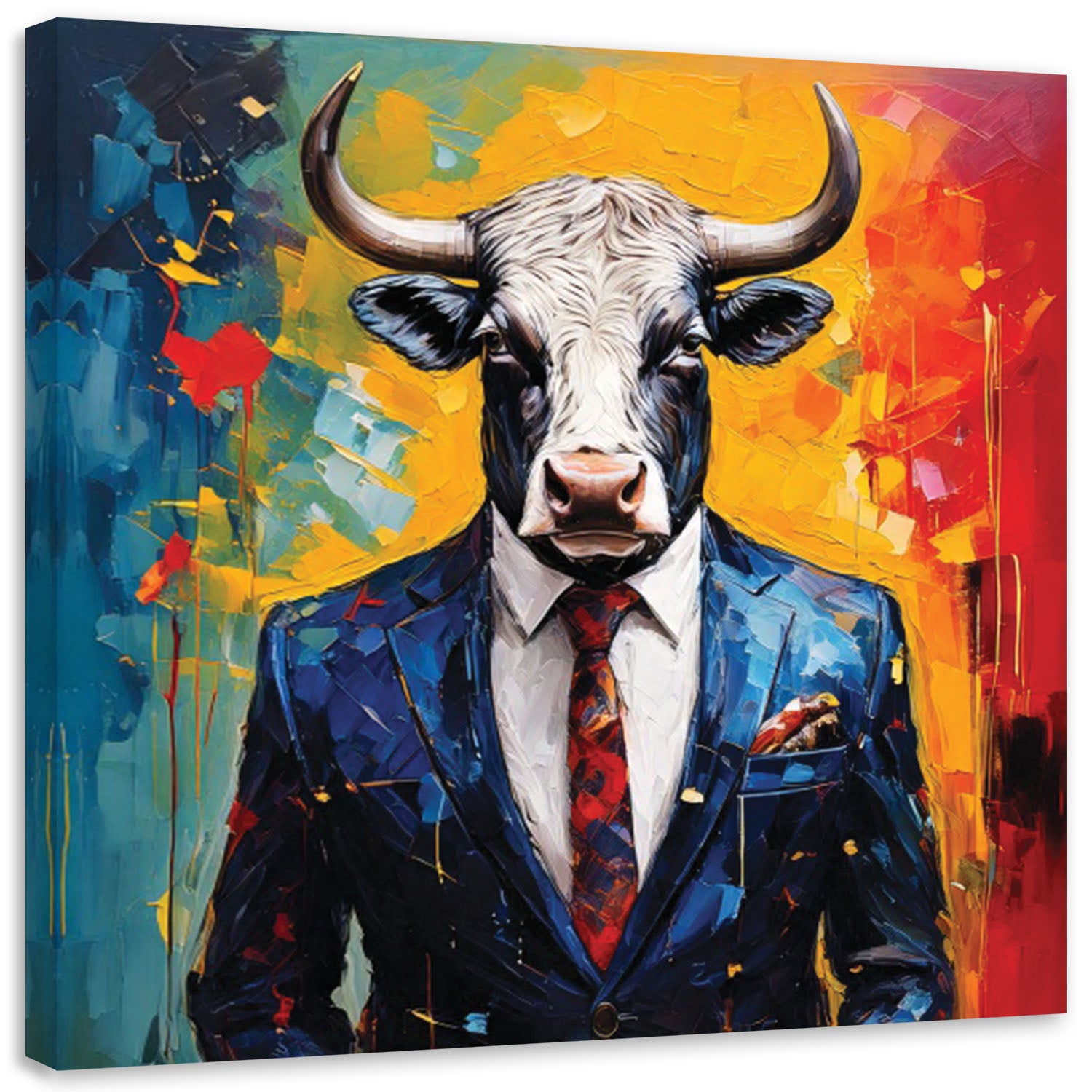 Obraz, Byk Prezes Zwierzę Abstrakcja 60x60 - Leroy Merlin