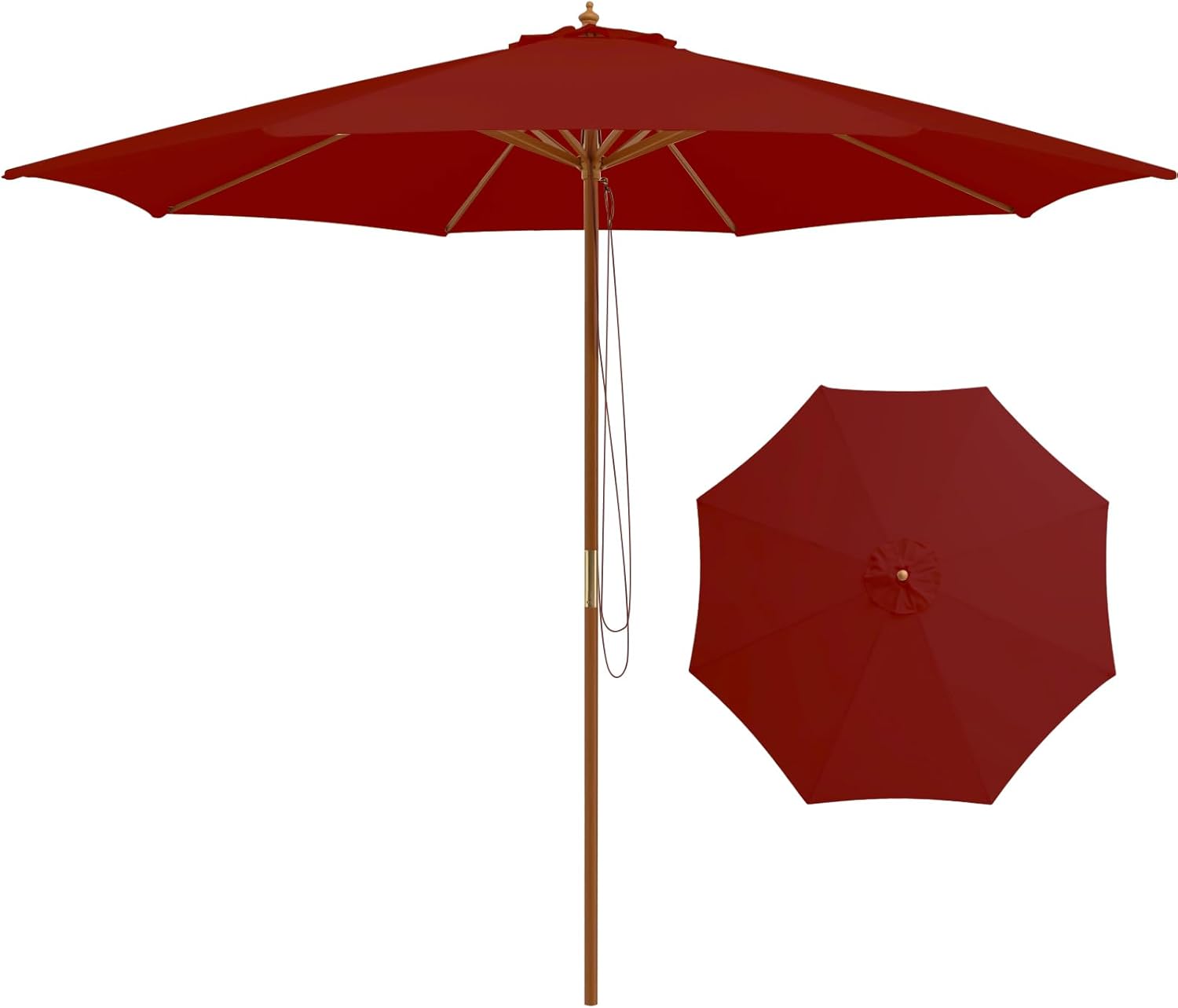 3M Parasol de Jardin Exterieur, Parasol de Balcon avec 8 Baleines en ...