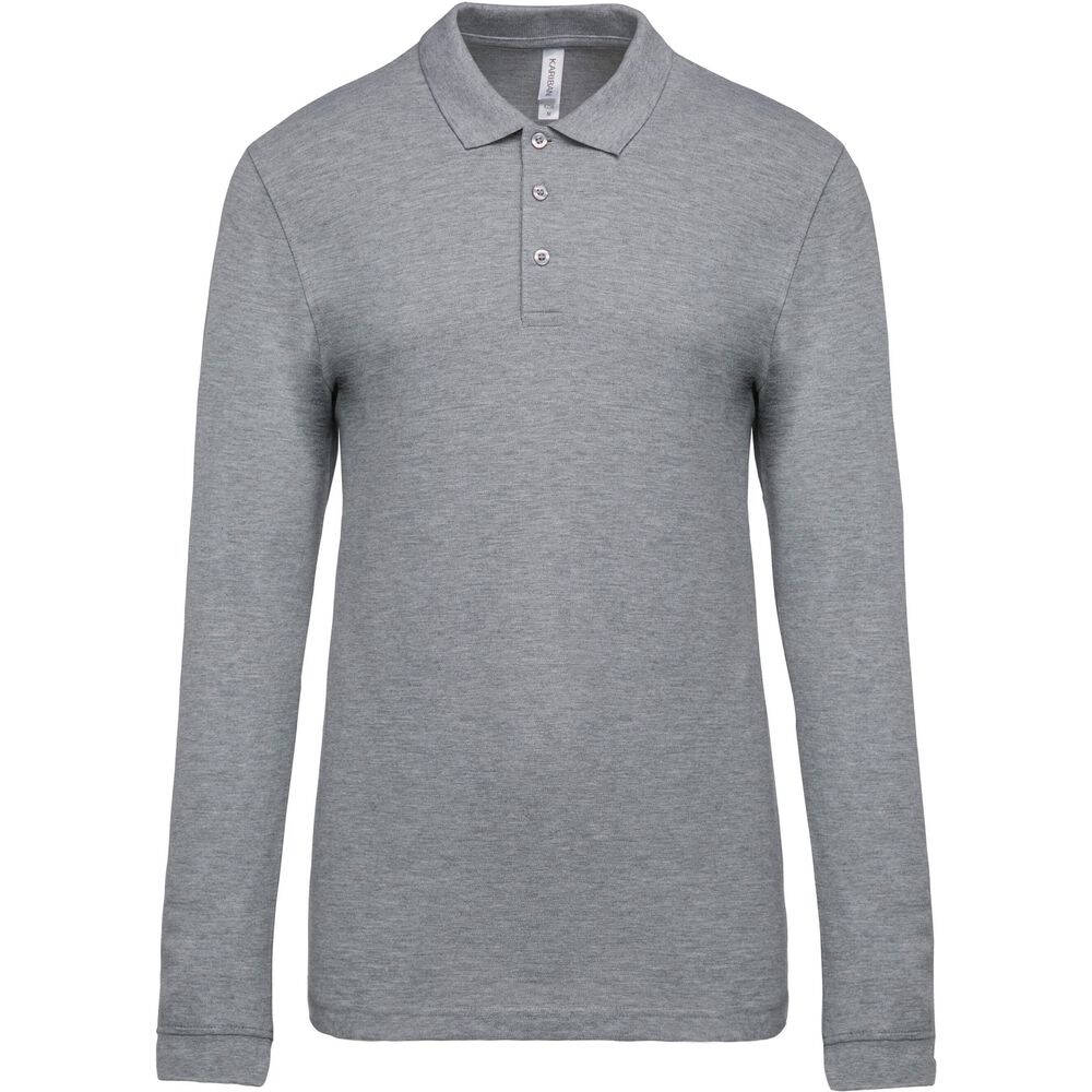 Polo de travail piqué manches longues homme Kariban Gris M | Leroy Merlin