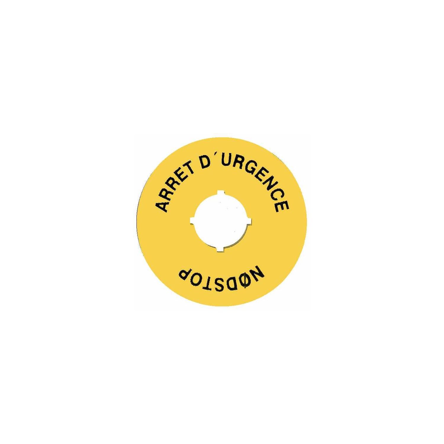 B3760334 IMO Disque jaune d'arrêt d'urgence diam 70mm Etiquette pour ...