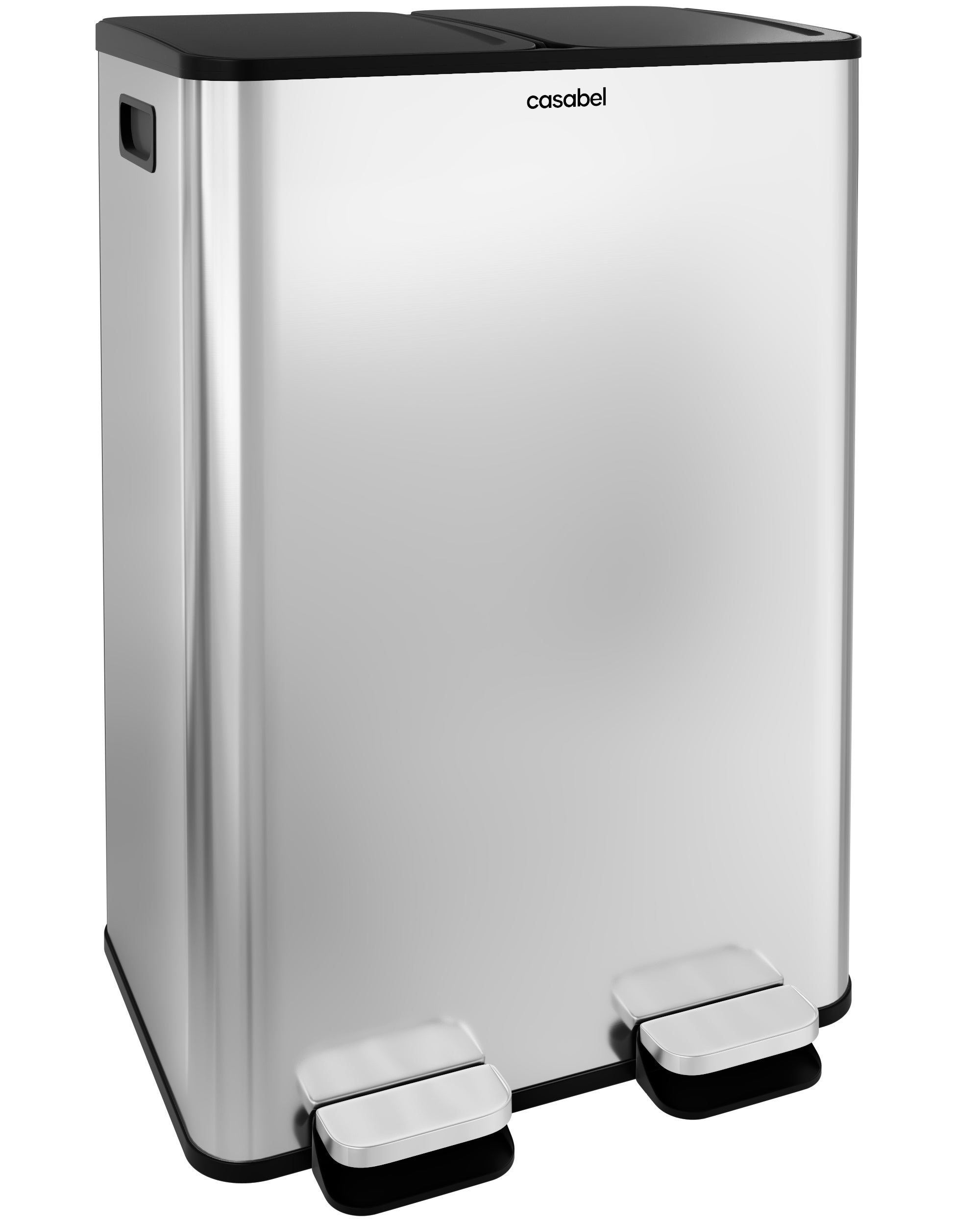 CASABEL Poubelle Tri Sélectif 60 L, Double Compartiment 2x30L, Acier ...