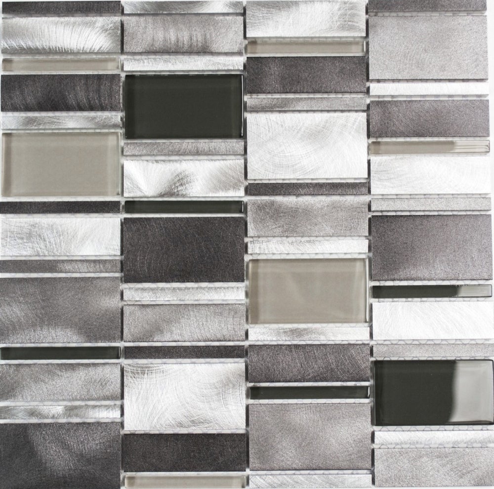 Mosaïque multi-optique mix aluminium translucide mix gris mat - 10 ...