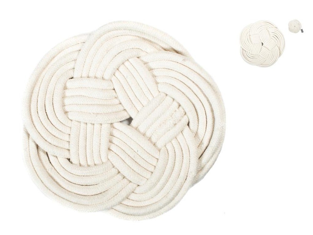 Dessous de plat en coton Fleur blanche Cm23 H&H | Leroy Merlin