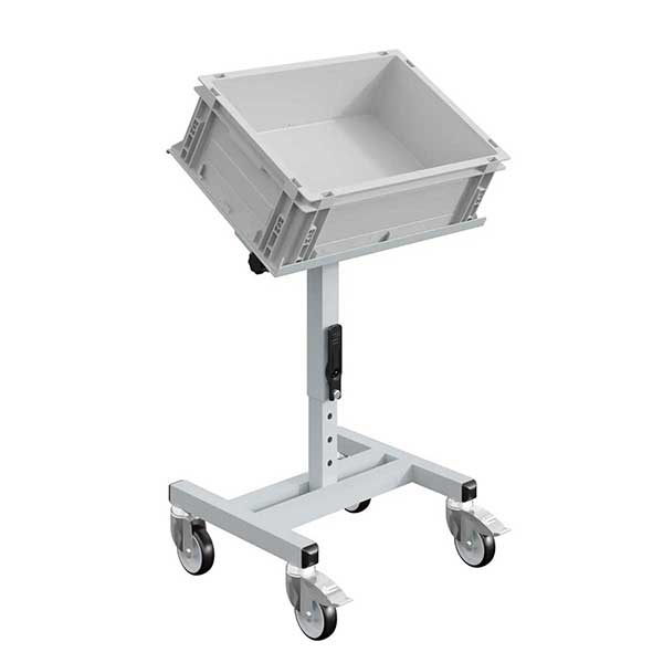 Chariot porte-bac inclinable et réglable - Plateau 610x140mm - Gris ...