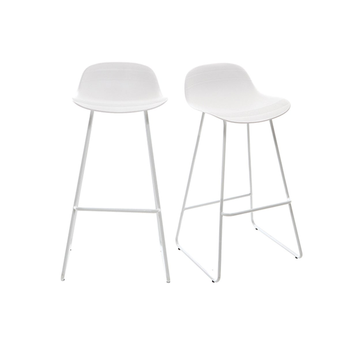 Tabourets de bar design blancs H65 cm (lot de 2) ELLA | Leroy Merlin