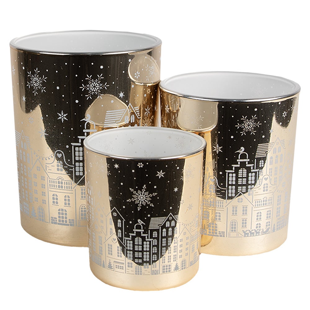 Clayre & Eef Porte-bougie set de 3 Ø 7x8 / Ø 9x10 / Ø 10x12 cm | Leroy ...