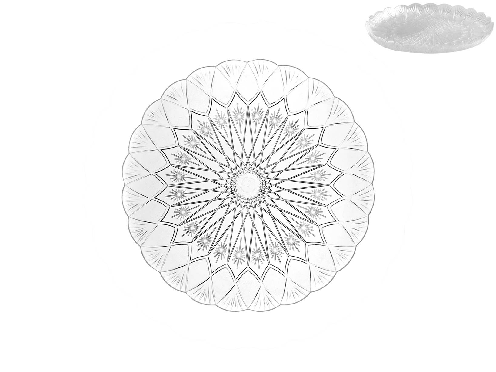 Paquete de 3 platillos redondos transparentes diseño de estrella 12.5 ...