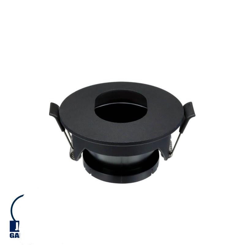 Support Spot Encastrable Noir Rond ∅83mm 1xgu10 Max 35w Avec Réflecteur