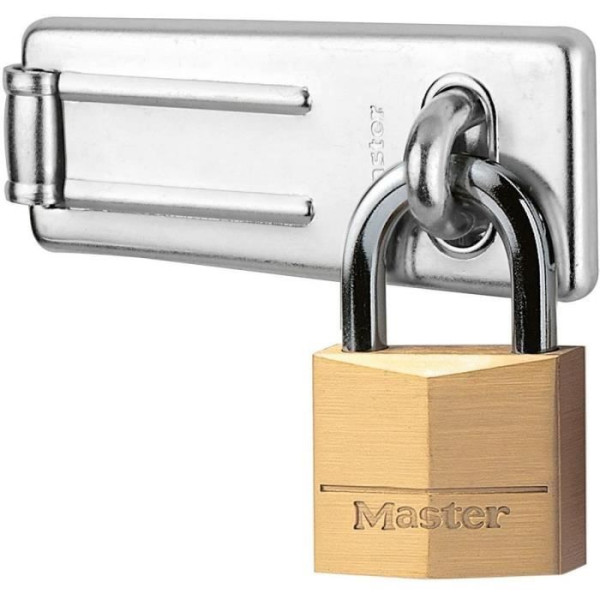 Pack Comprenant un Moraillon de Porte et un Cadenas a Clé - MASTER LOCK ...