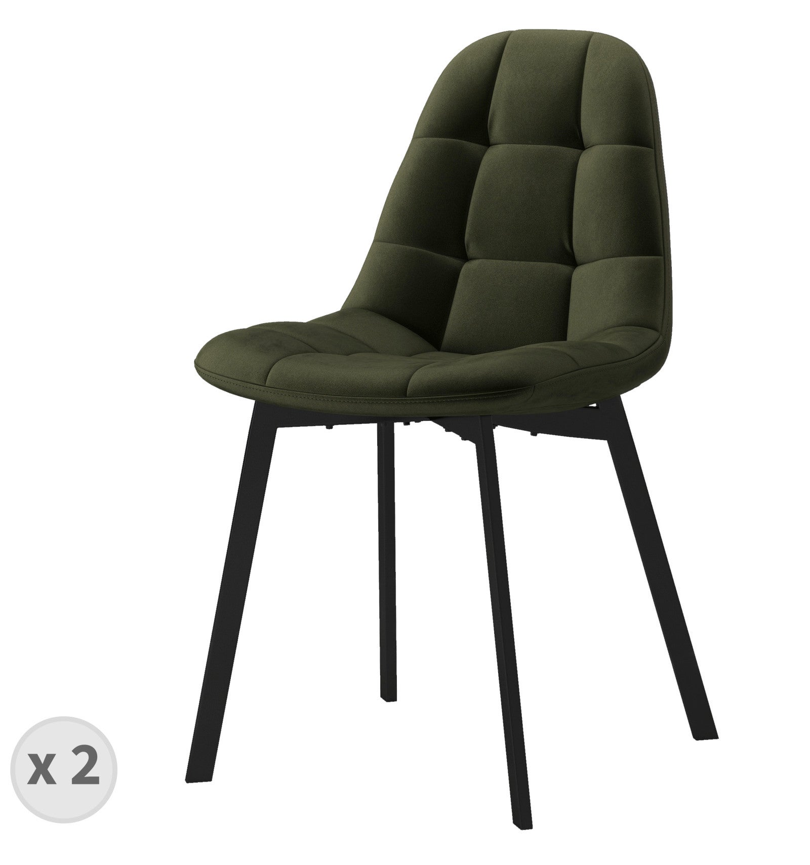 STELLIA-Chaise en velours Kaki (x2) | Leroy Merlin