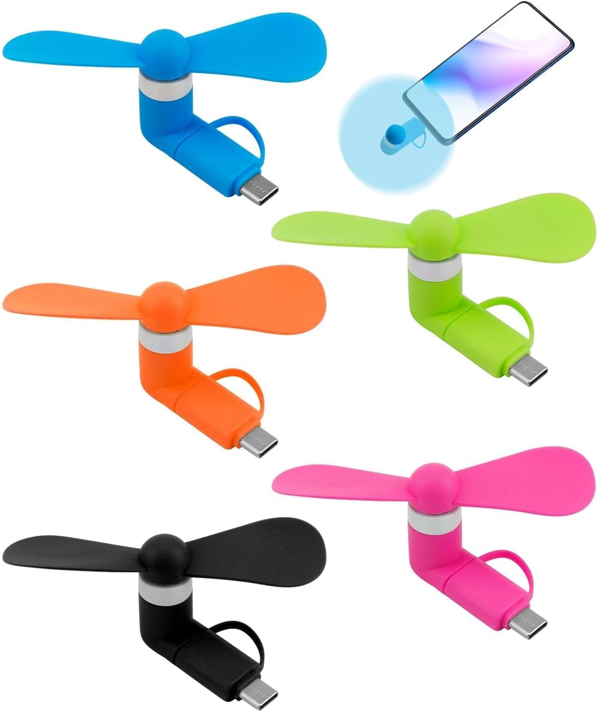 5 Pcs 2 In 1 Mini Ventilateurs USB, Portable Petit Ventilateur ...
