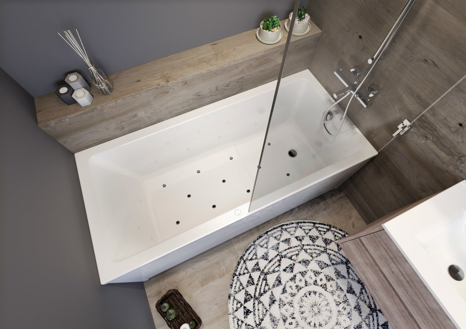 RIHO Lusso Plus Baignoires rectangulaires, avec système d'air ...