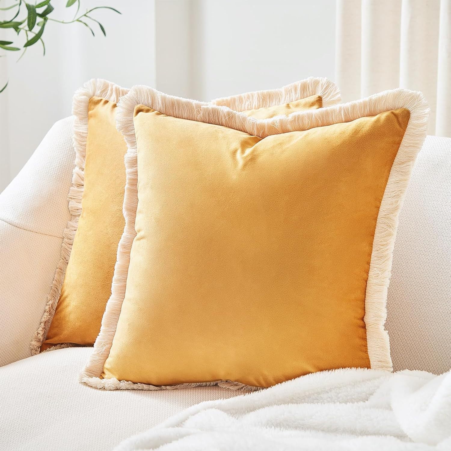 Coussins de canapé en velours hollandais, style Instagrammable, housses ...