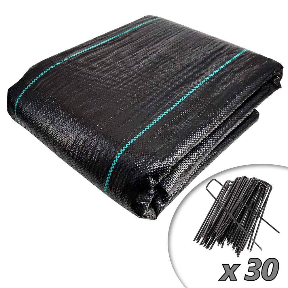 Malla Antihierbas de Jardín, 2 m x 10 m, 100 g/m², con 30 Clavijas ...