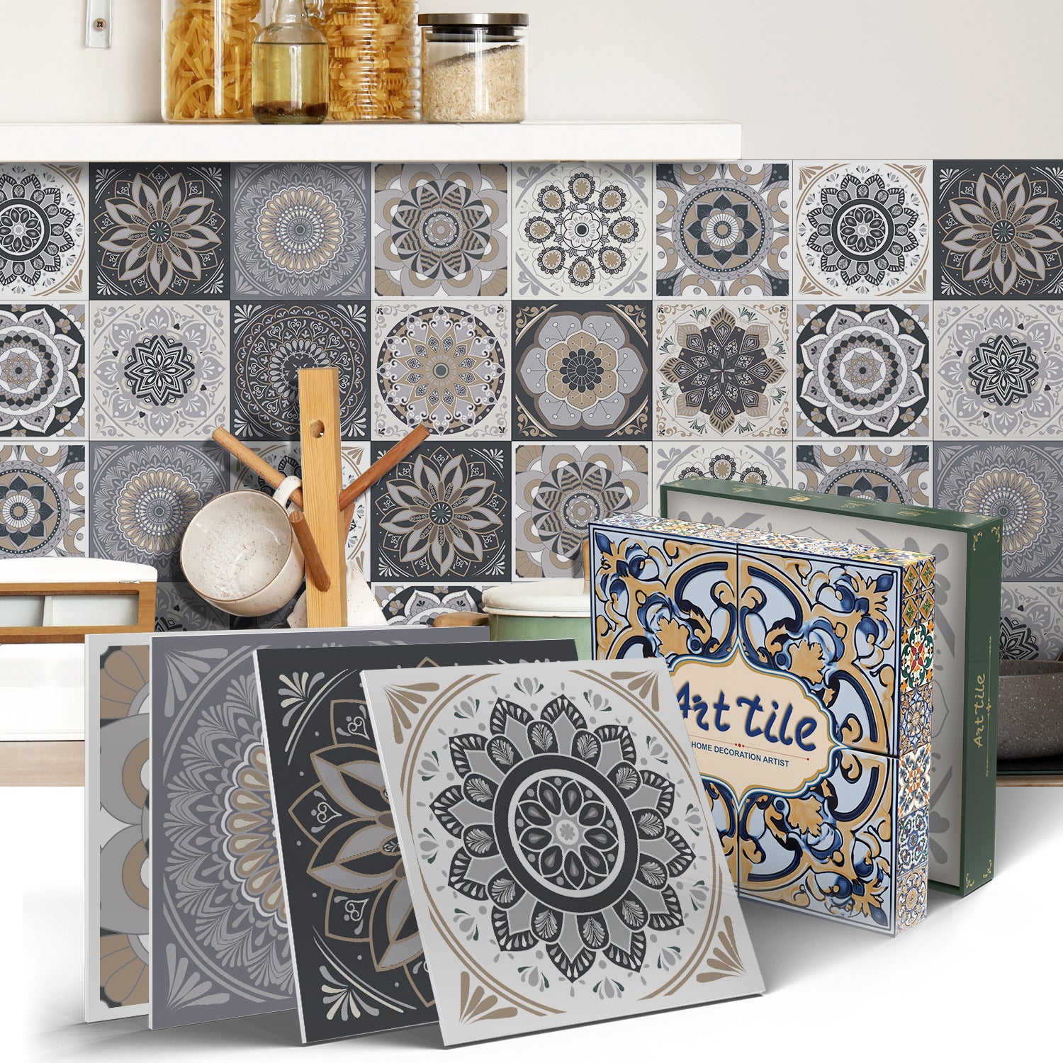 12 pegatinas de pared de PVC para cocina, 15 x 15 cm, autoadhesivas ...