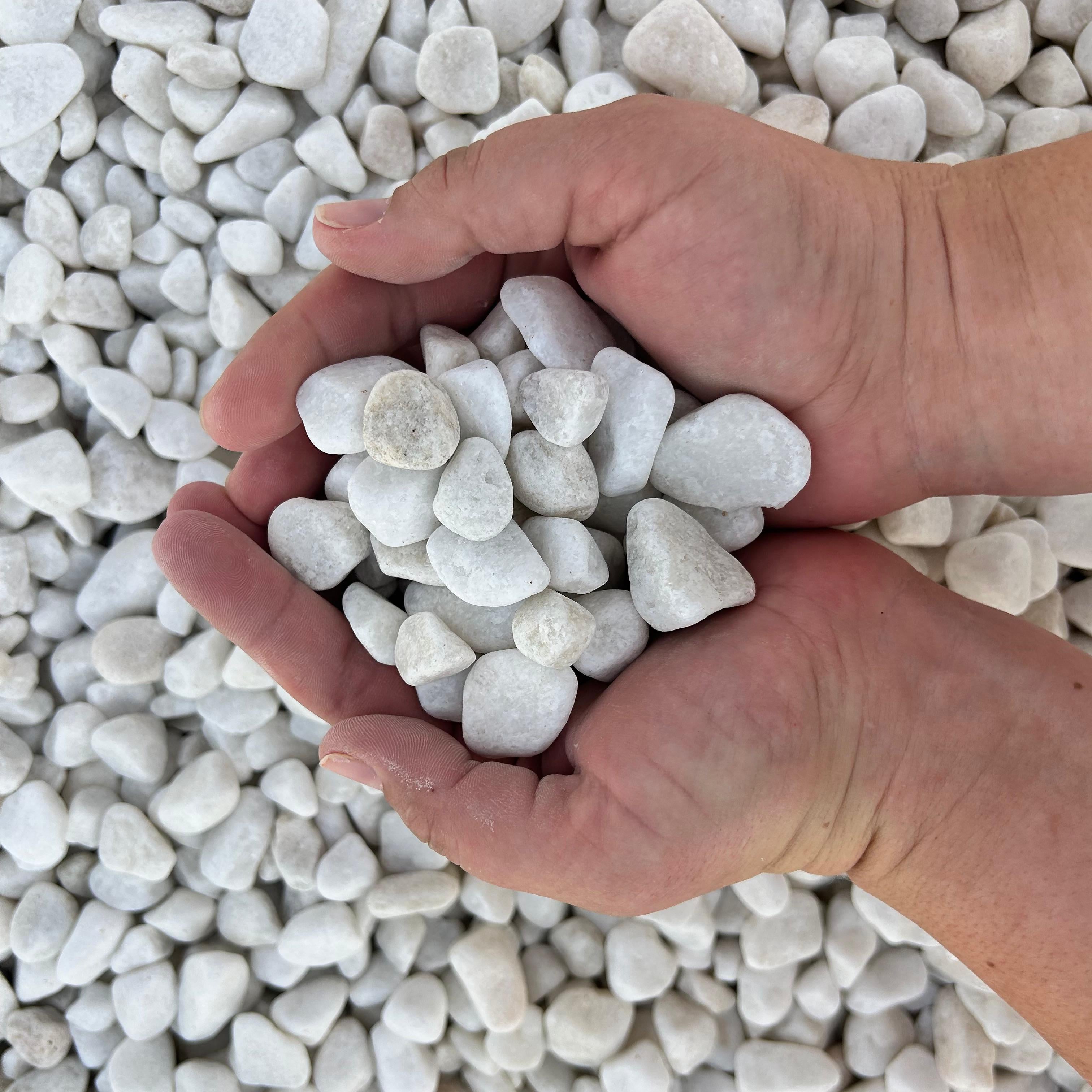 Mármol Canto Rodado Blanco Puro 12/24 mm saco 20 kg Piedra natural ...