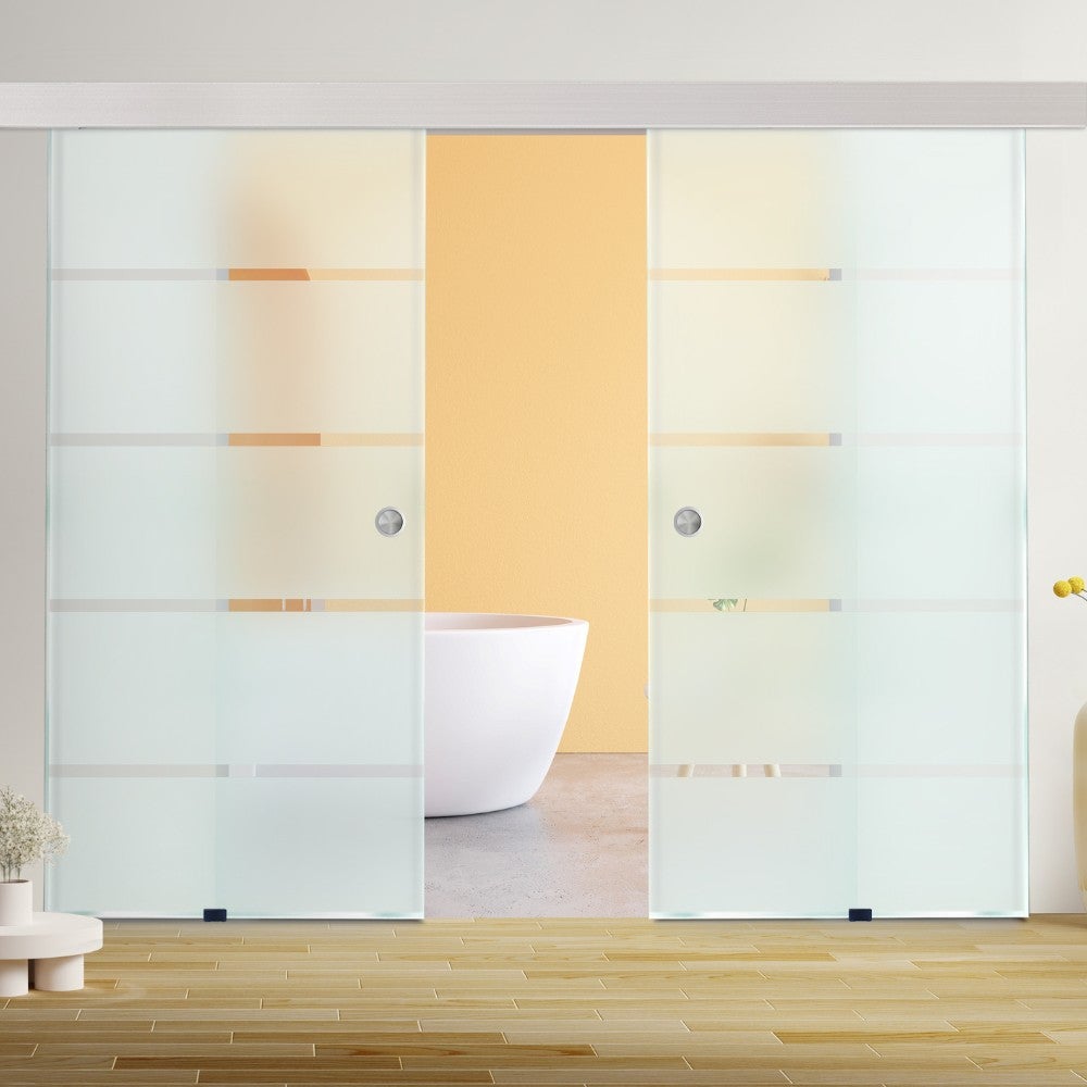 HOME DELUXE - Porte coulissante double vitrage SIRENA - Verre laiteux ...