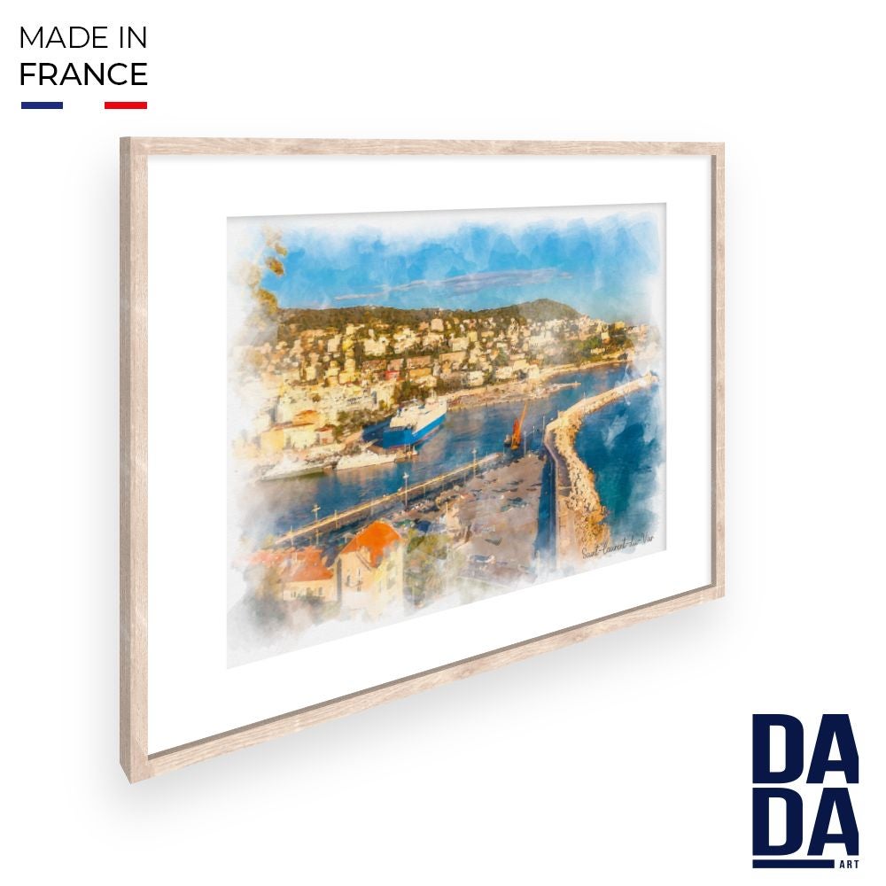 Image encadrée Côte de Saint-laurent-du-var / 40x50 cm / Cadre Effet ...