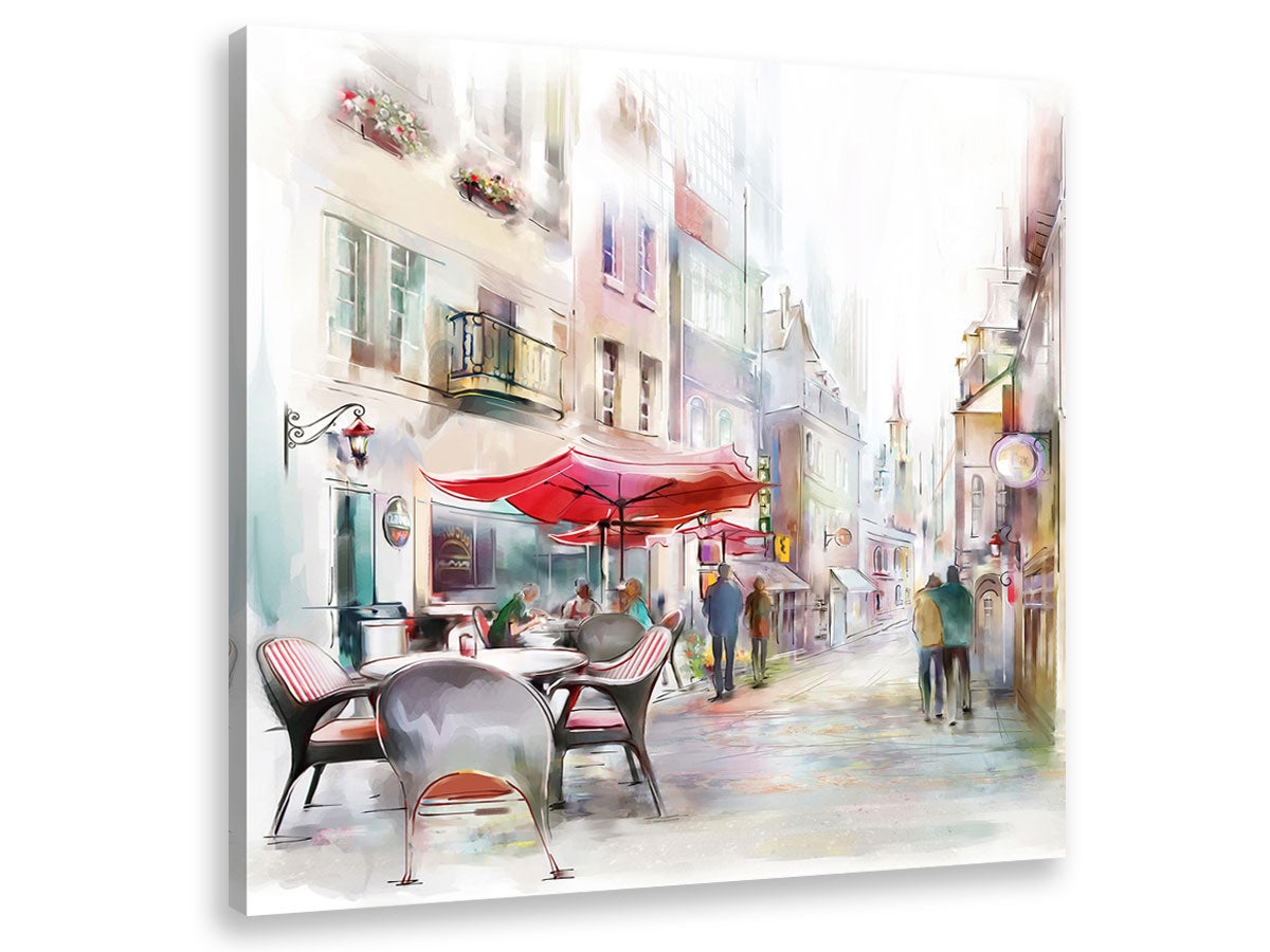 Tableau deco rue illustrée - 50x50 cm | Leroy Merlin