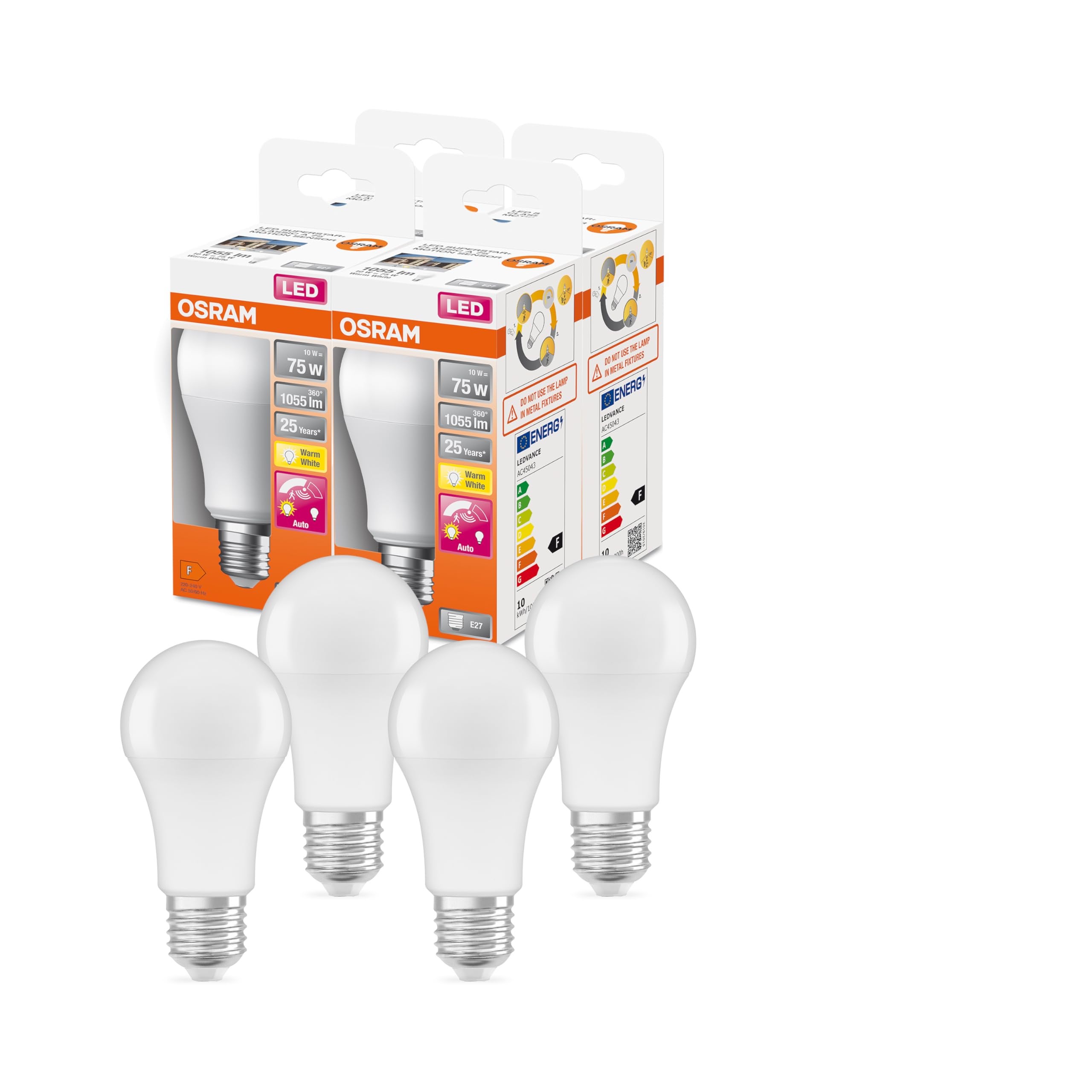 OSRAM Lampada LED SUPERSTAR+ CLASSIC A 75 FR, attacco E27, goccia, 10W ...