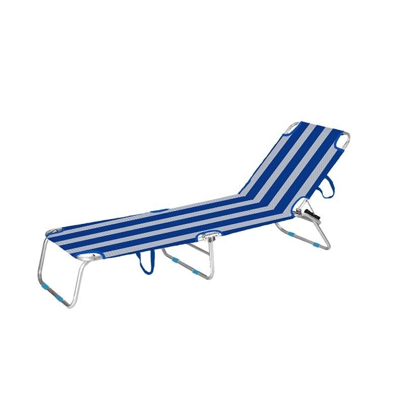 Tumbona Plegable Aluminio Rayas Azules y Blancas 187X58X24 cm | Leroy ...