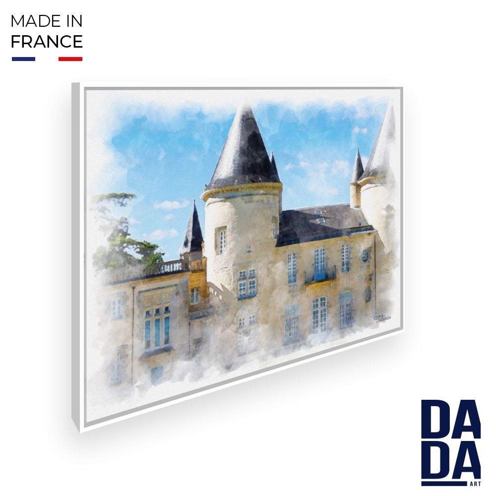 Tableau Château de Talence / 45x60cm / Cadre Blanc / Fabriqué en France ...