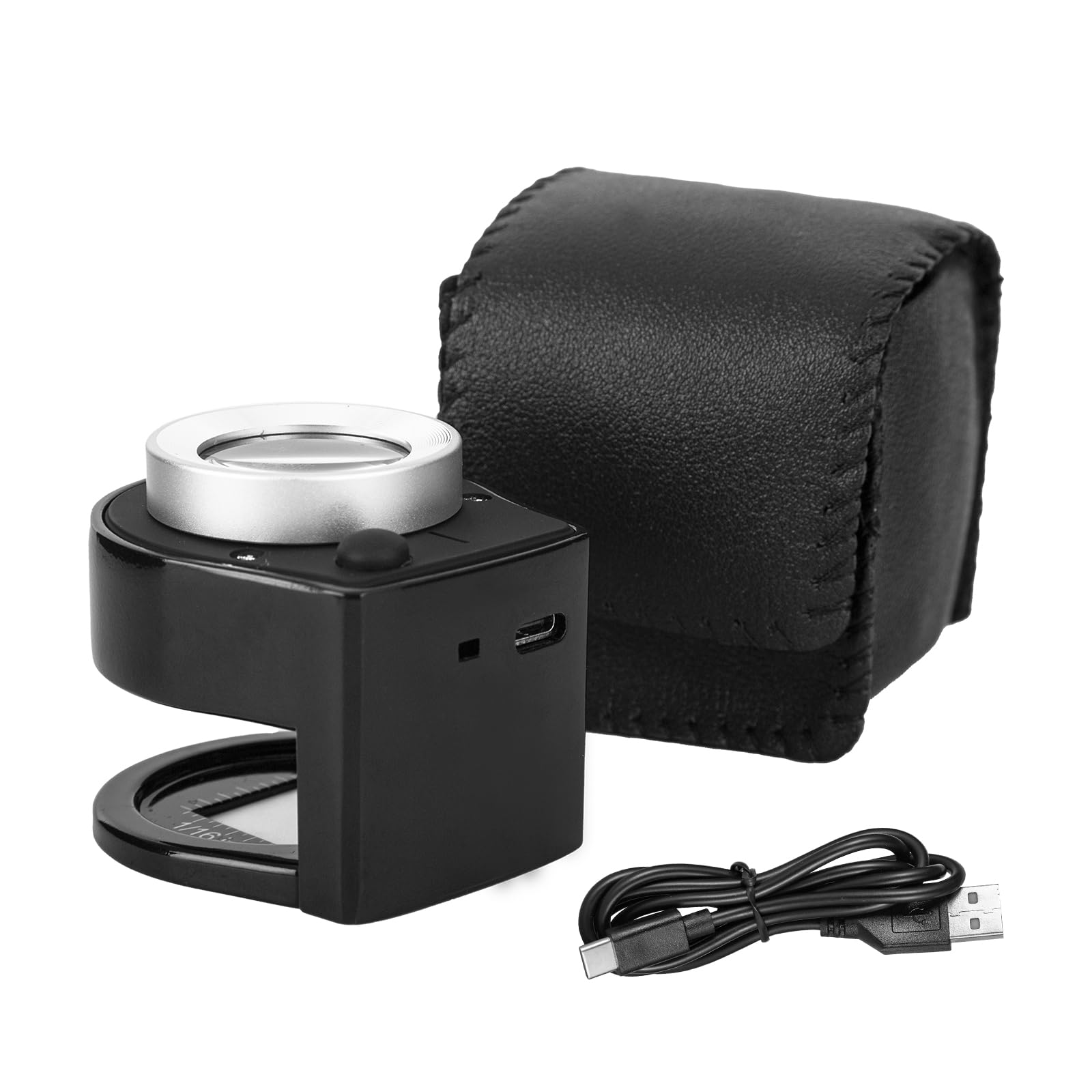 Loupe portable métal 30X échelle, verre lecture optique LED UV ...
