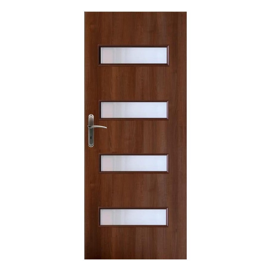 Porte d'intérieur vitrée PRESTIGE noyer - Poussant: Gauche - Largeur ...