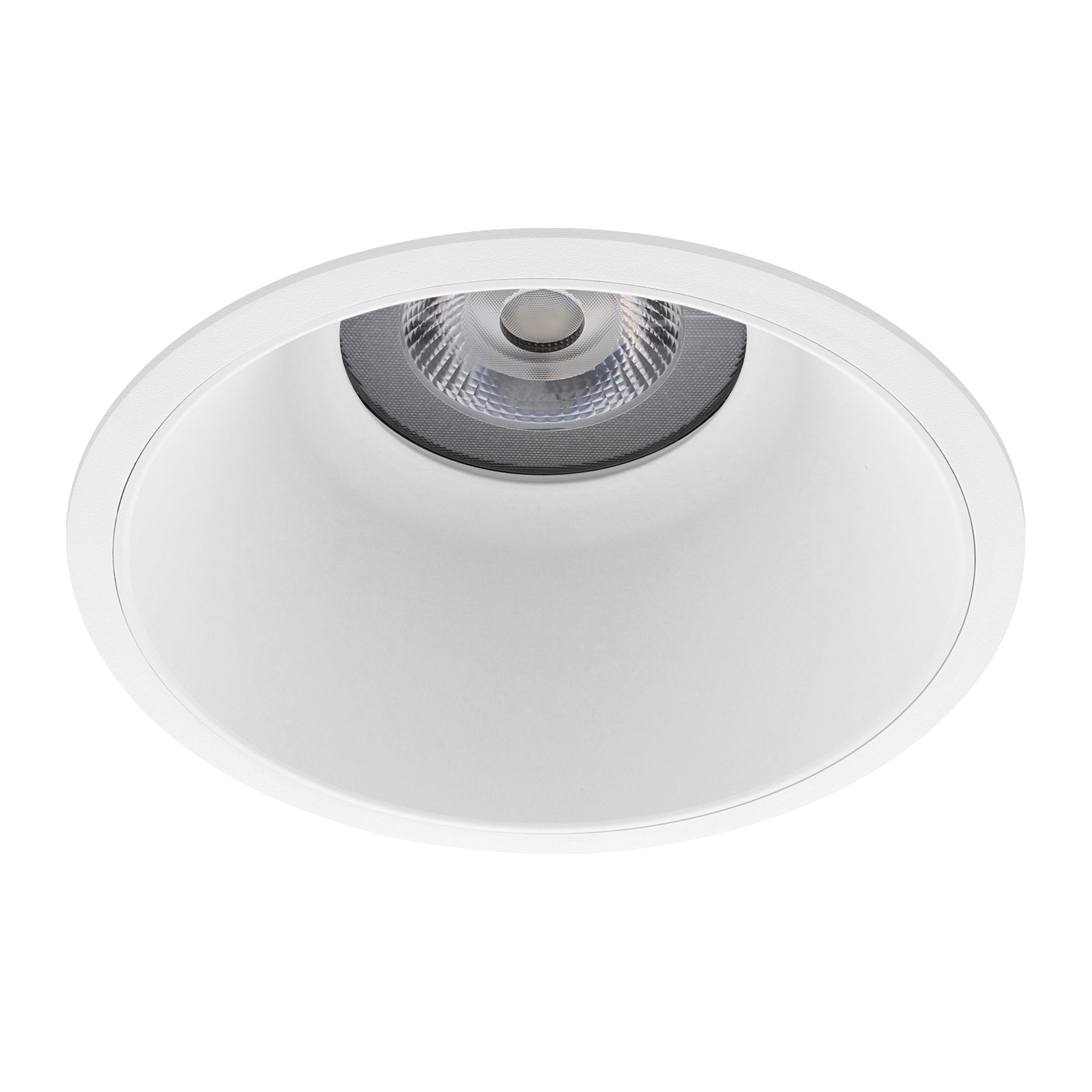 Downlight encastré rond fixe réflecteur basse luminance 3000K Blanc mat ...