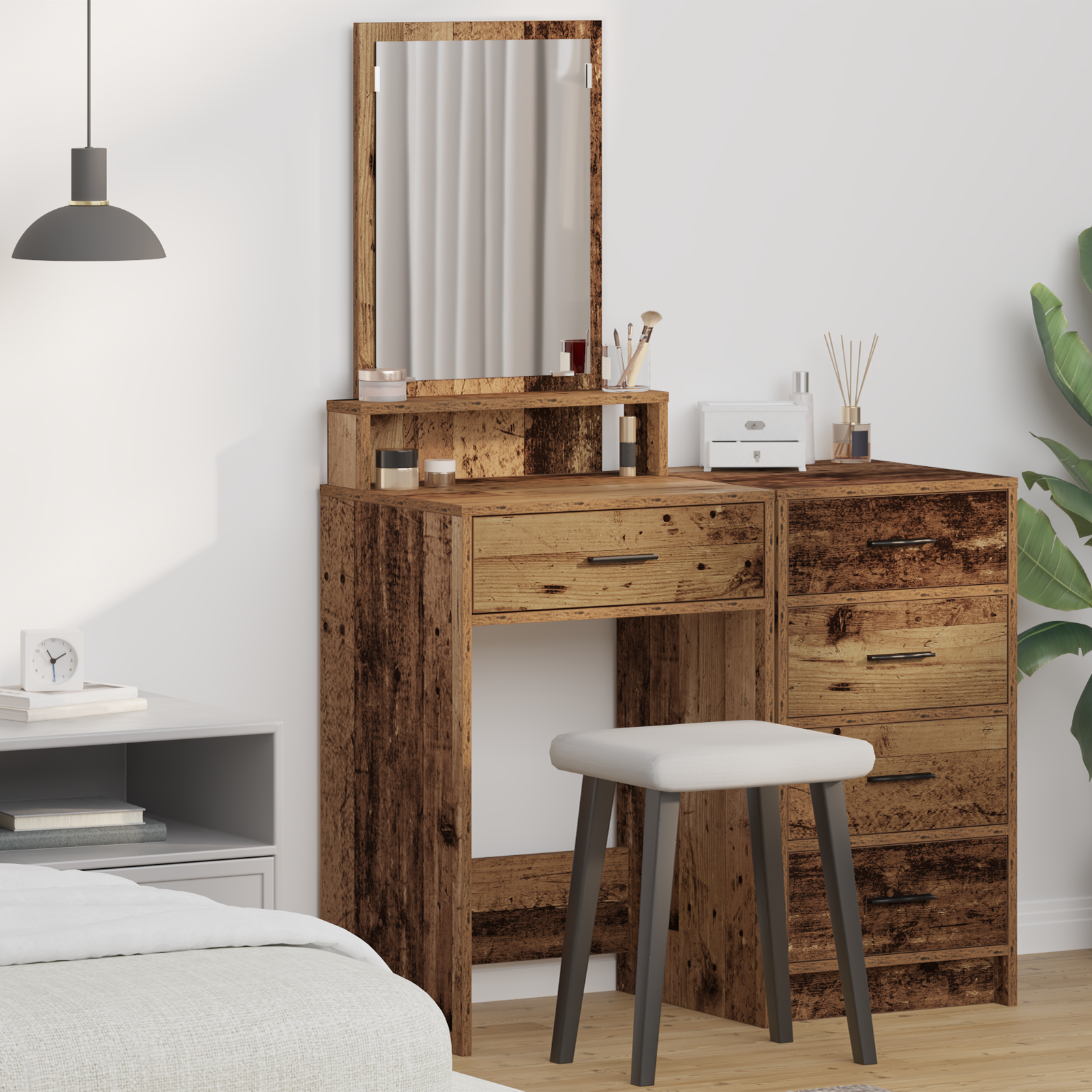 Coiffeuse sans miroir en Bois Marron H. 140 x l. 50 x P. 41 cm | Leroy ...