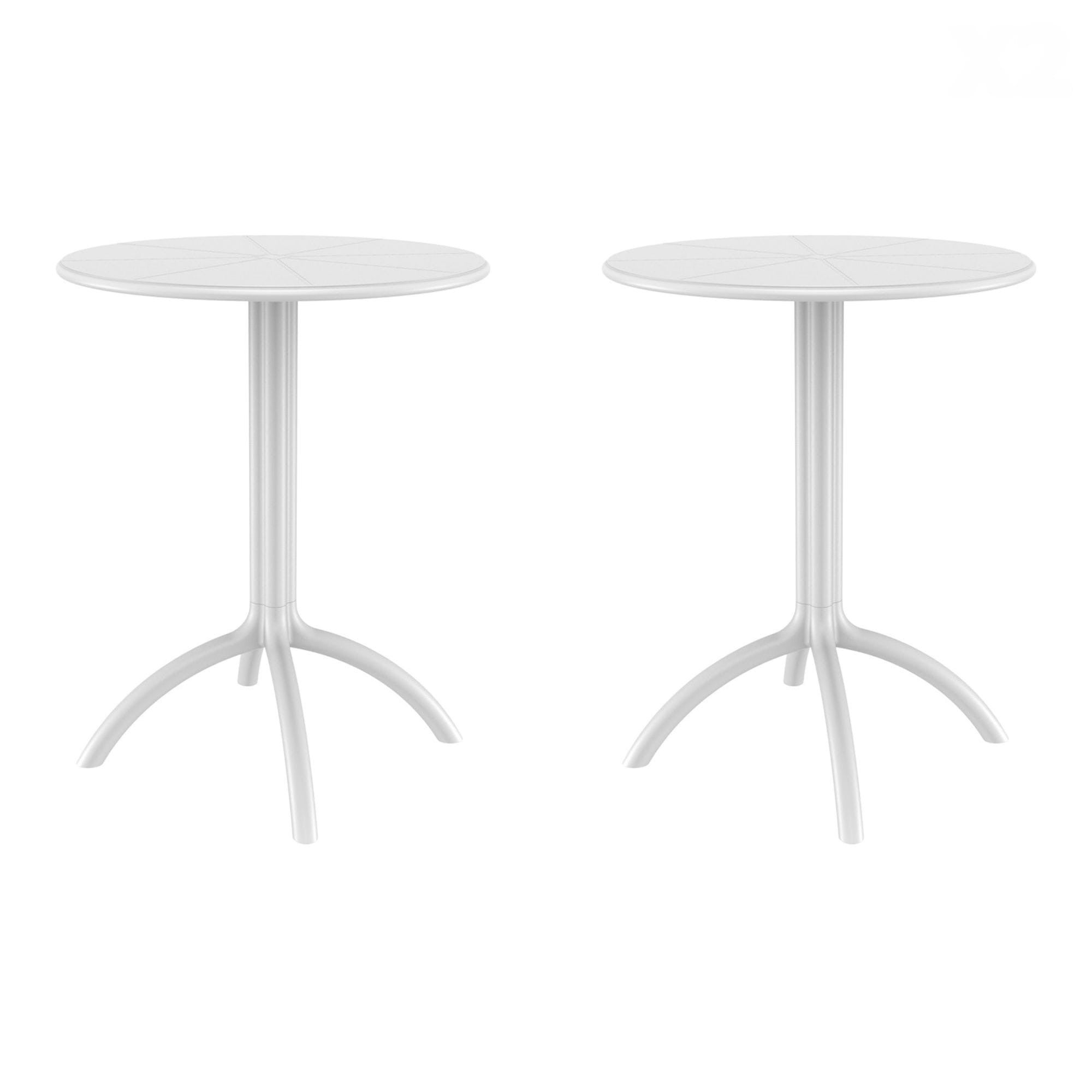 Garbar OCTOPUS Set 2 Mesa Redonda Interior, Exterior Blanco | Leroy Merlin