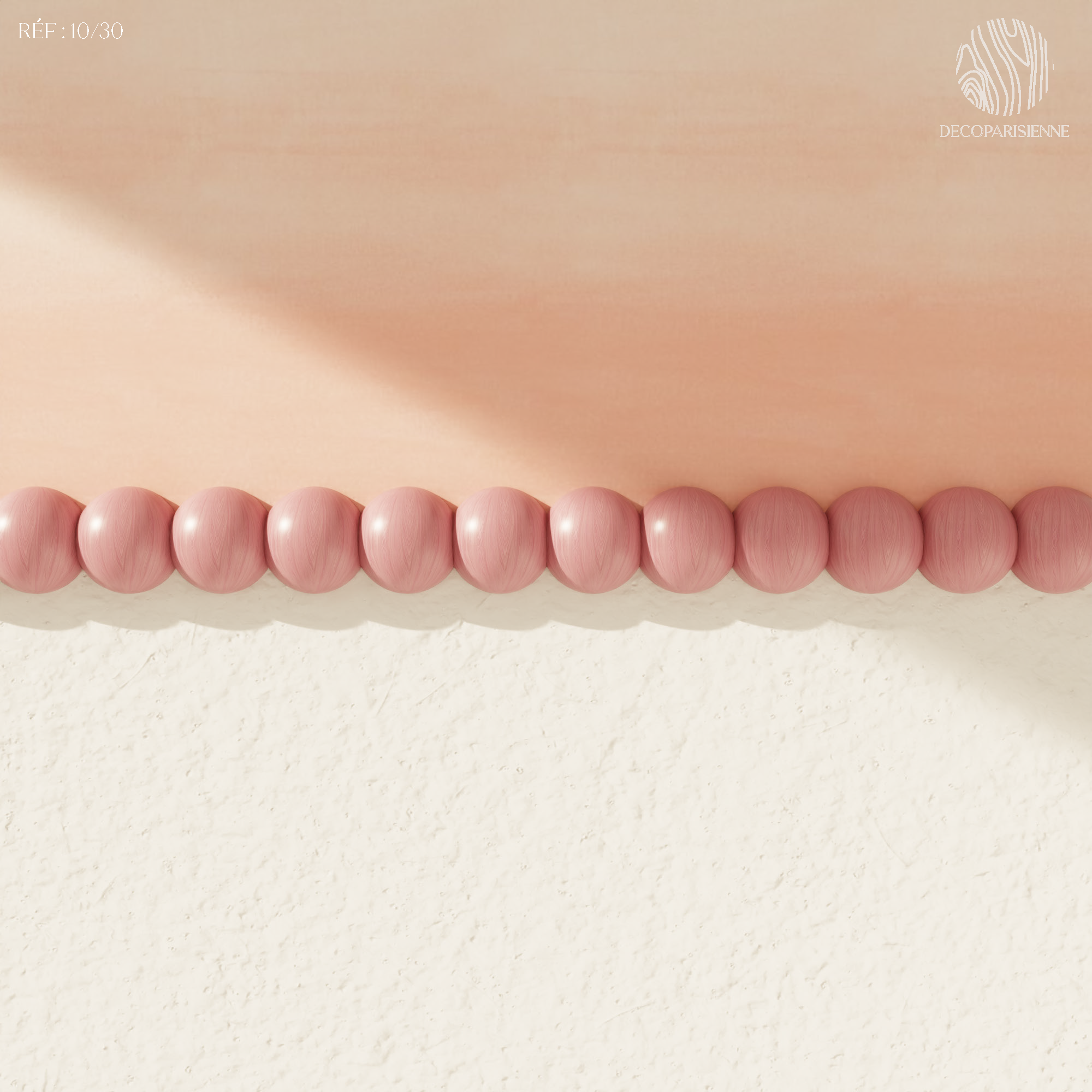 Lot 5 Moulures Décoratives Perle Brut - 100 x 3 cm - Bois de hêtre ...