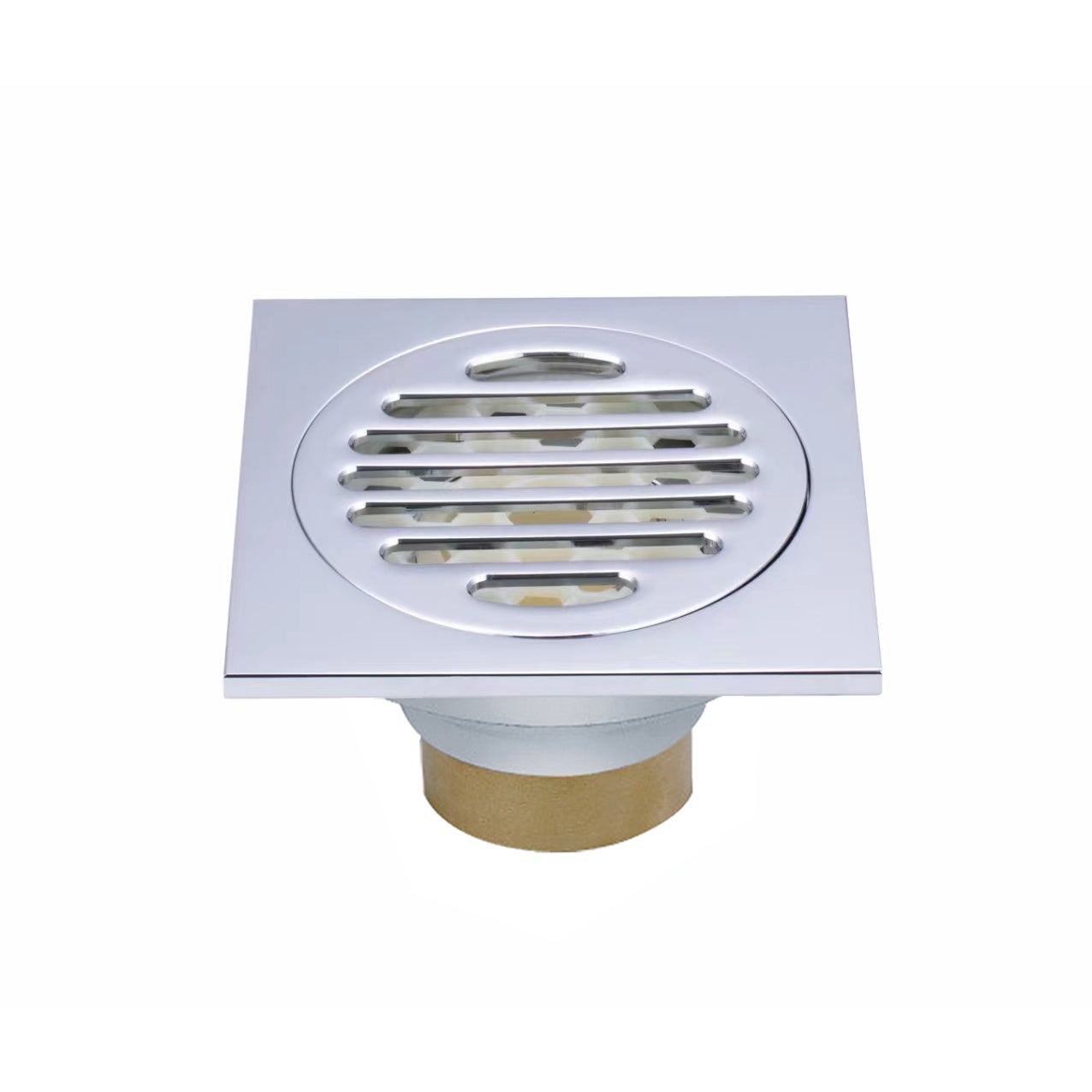 Siphon de sol à encastrer avec grille - Chromé | Leroy Merlin