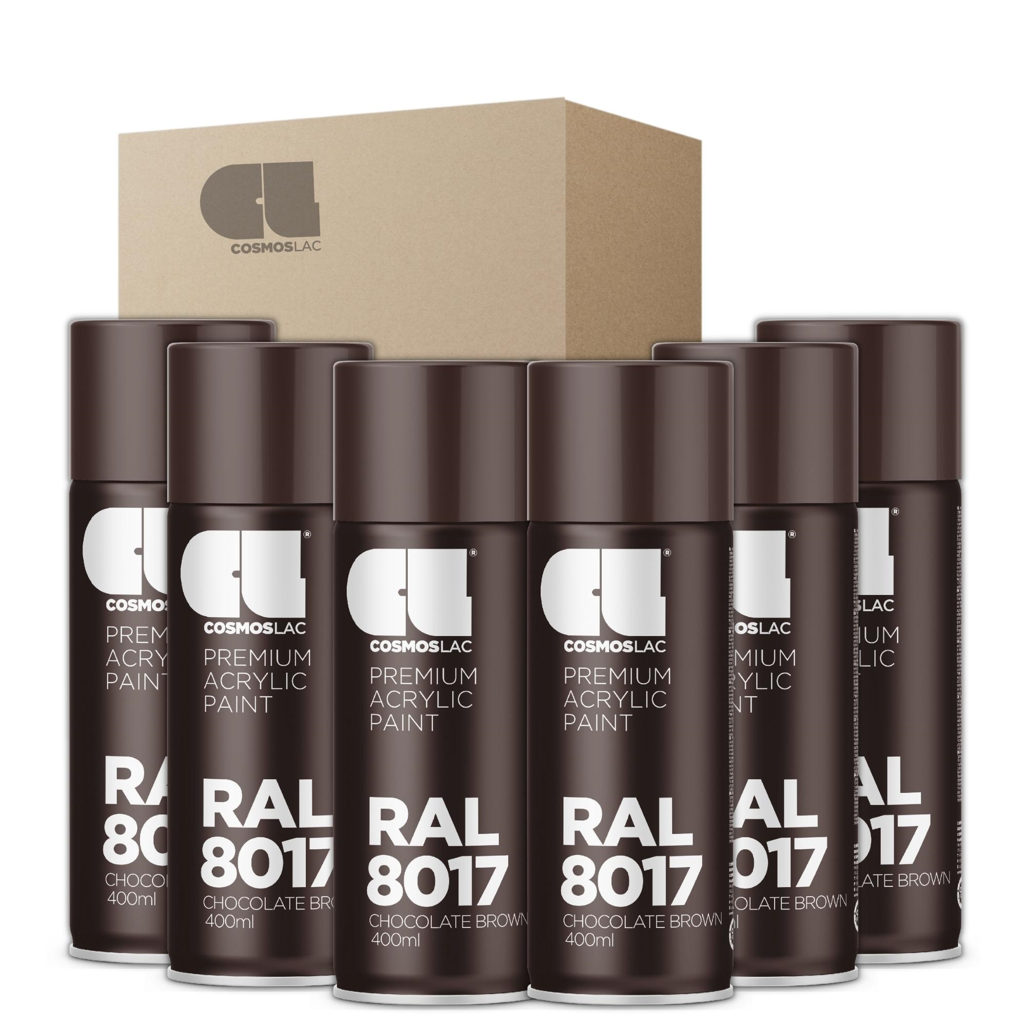 6 x SPRAY PREMIUM ACRYLIC BRILLANTE RAL COSMOS LAC 400 ML - RAL 8017 ...