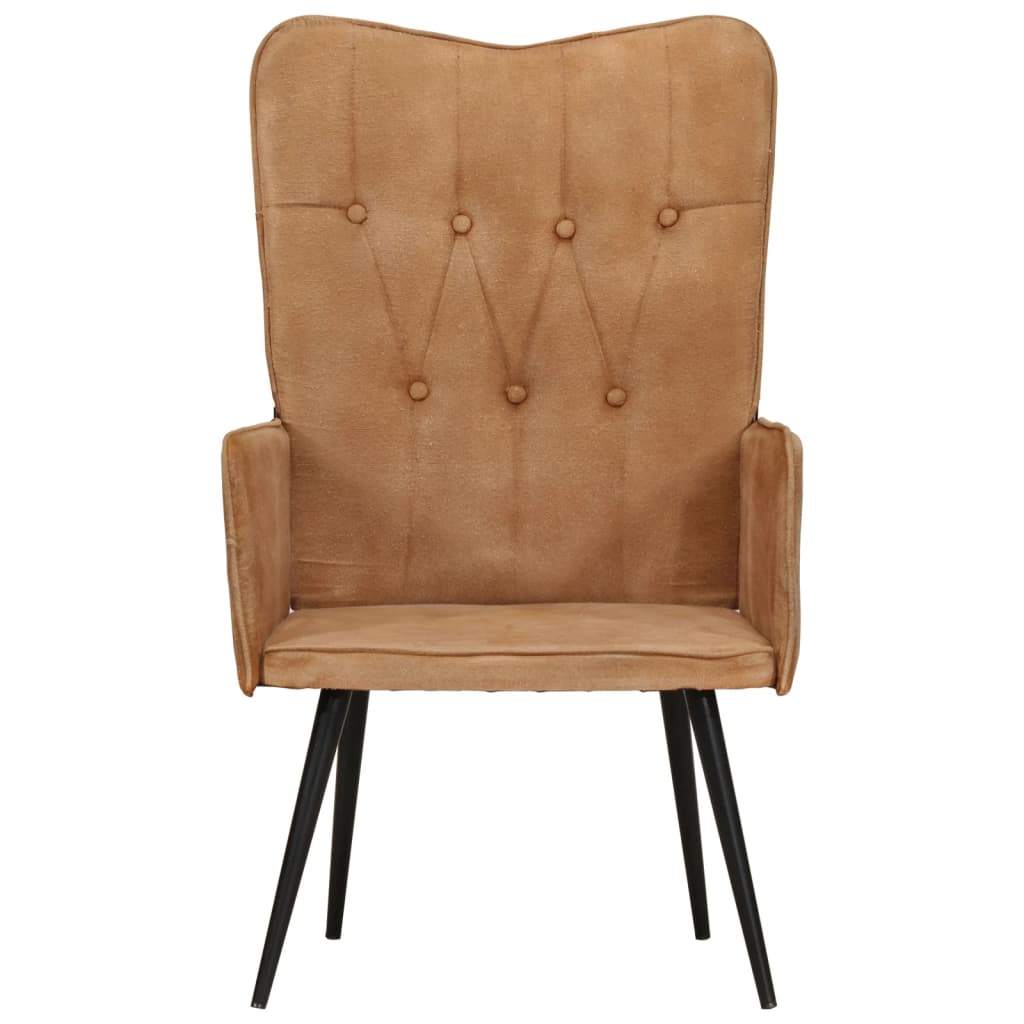 Chaise de salon | Chaise à oreilles Marron Toile CFW55100 | Leroy Merlin