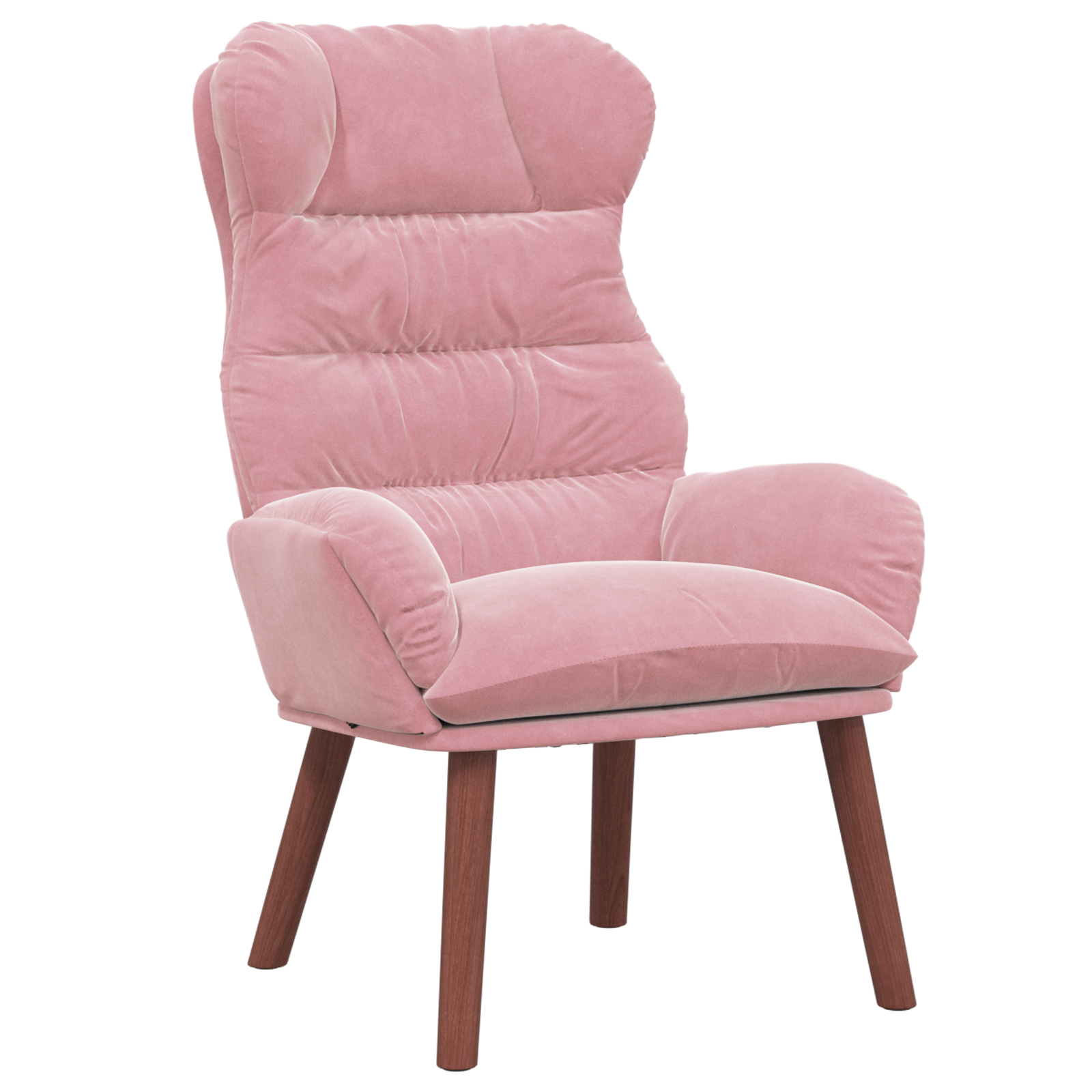 Chaise de salon | Chaise relaxante en velours rose CFW136766 | Leroy Merlin