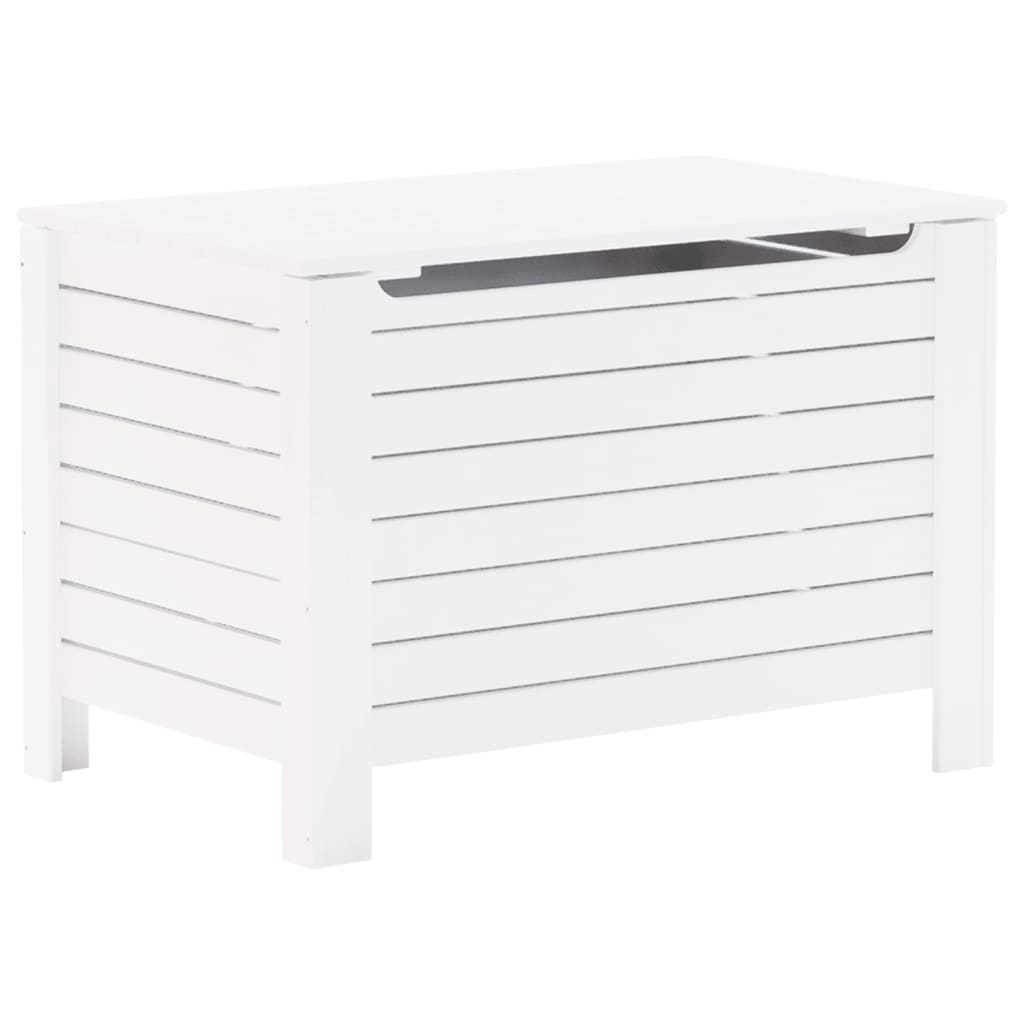 Coffre de rangement et couvercle RANA, bois massif, blanc, 80x49x54 cm ...
