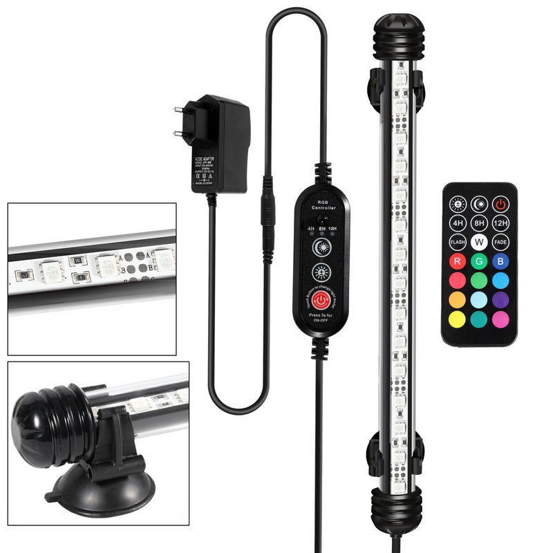 Luz LED para acuario, sumergible, con temporizador de encendido y ...