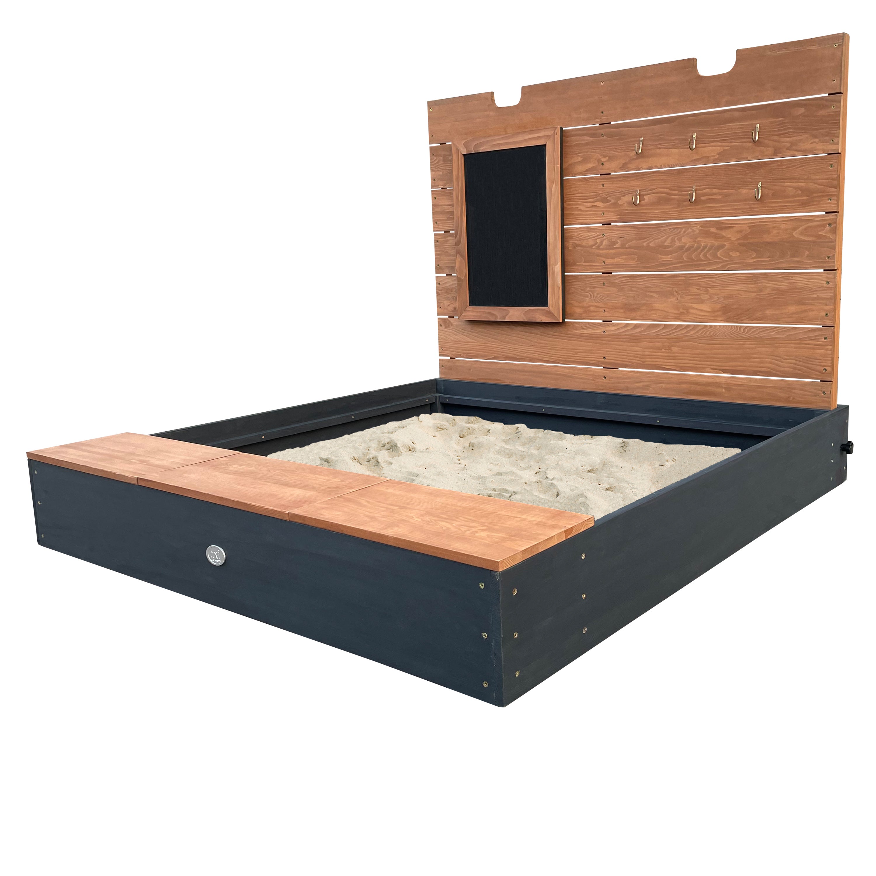 AXI Mandy XL Bac à sable en bois avec banc - 130 x 120 x 98 cm, espace ...