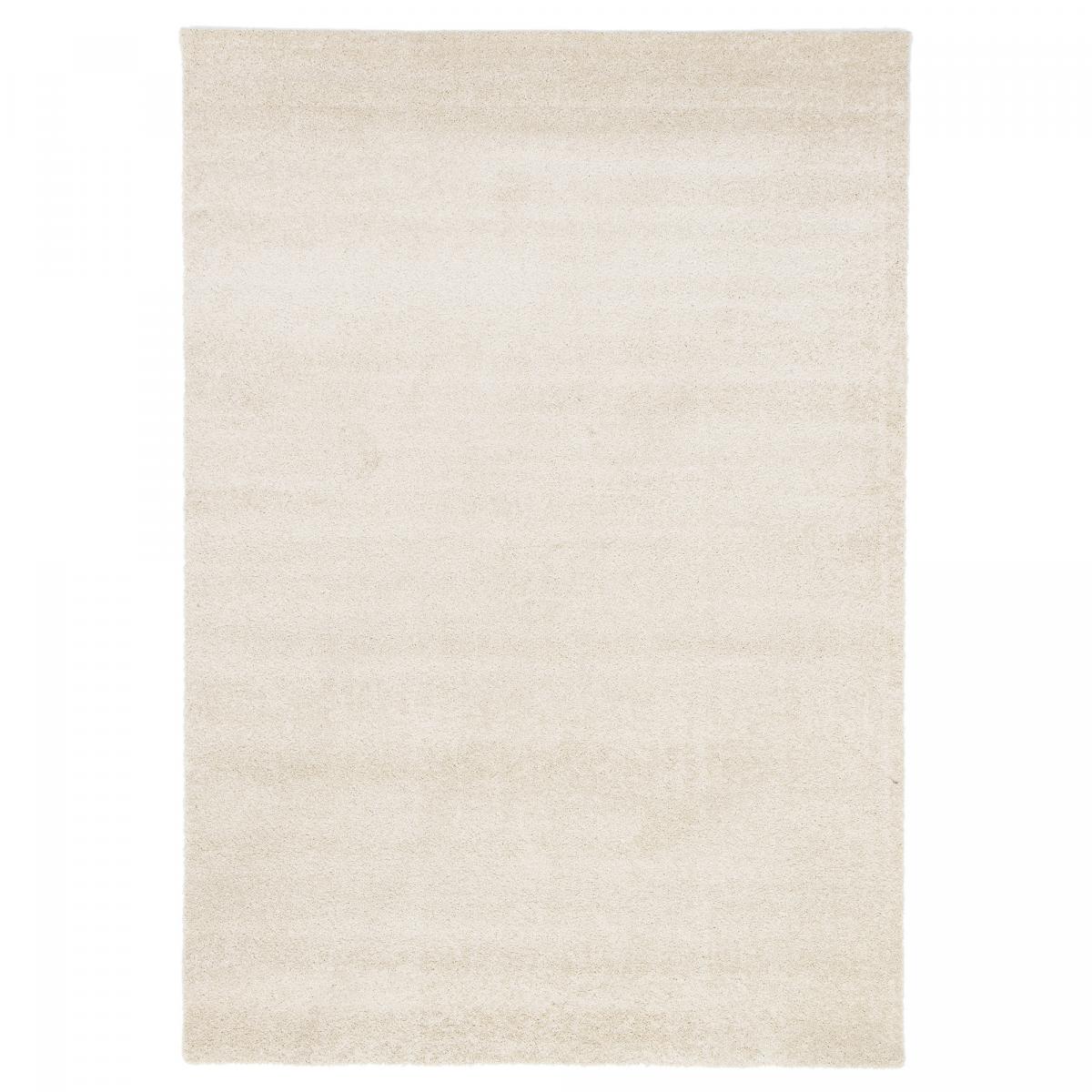 Alfombra de salón grande 200x290 tejida crema rectángulo liso ALEGRIA ...