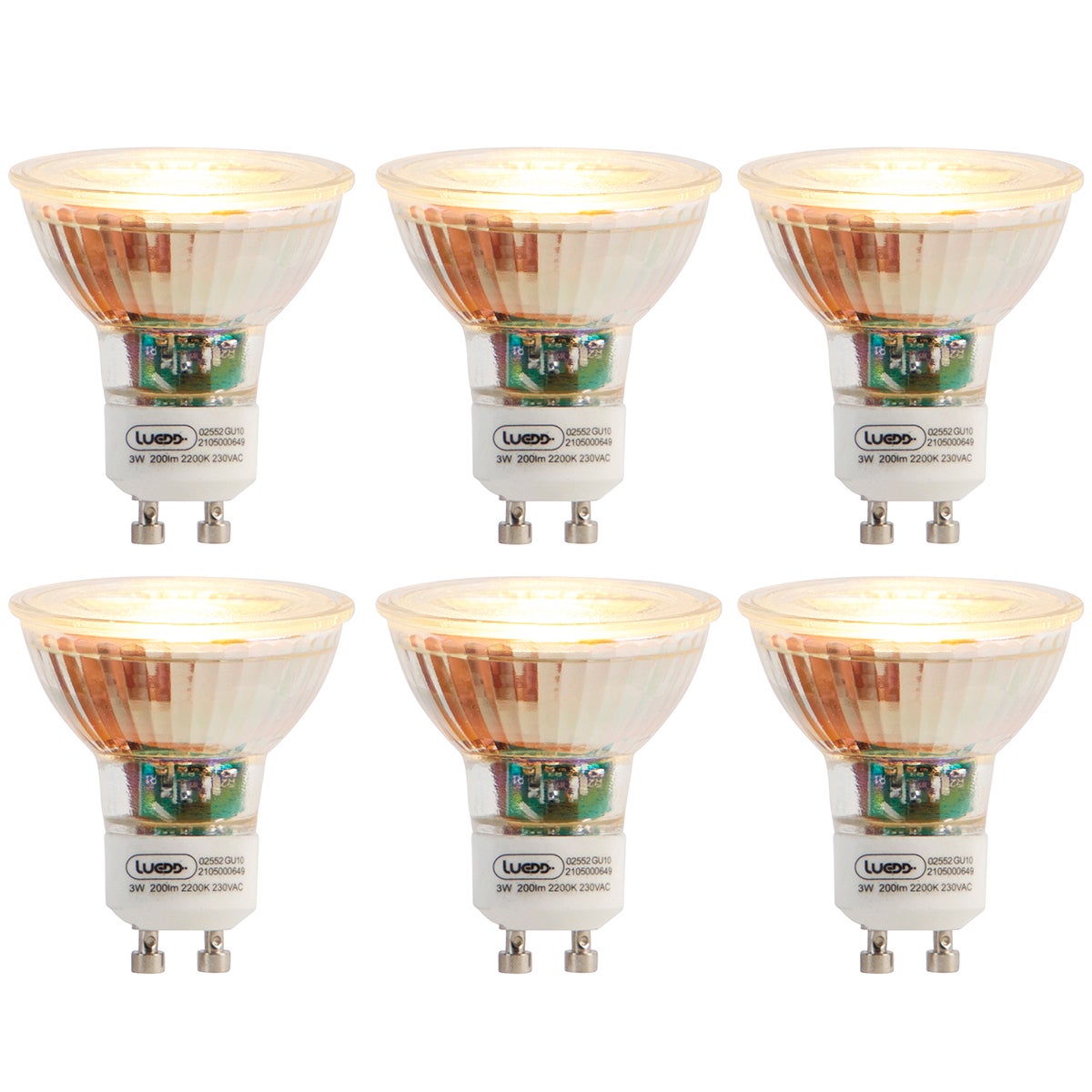 Lot de 6 lampes LED GU10 3W 200 lm 2200K | Leroy Merlin