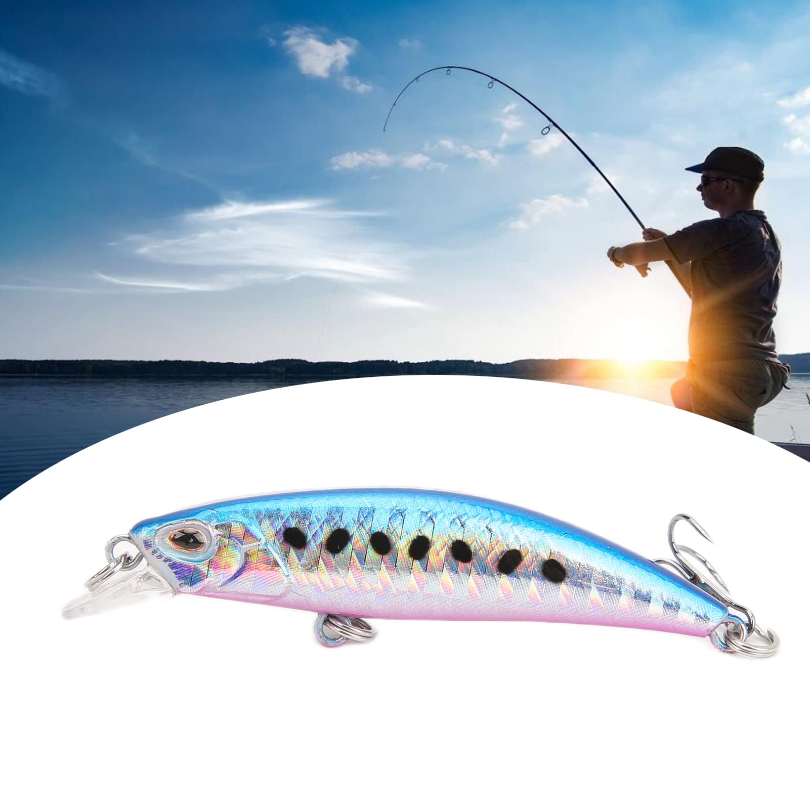 Mini señuelo de pesca realista, mini señuelo de pesca con anzuelos para ...