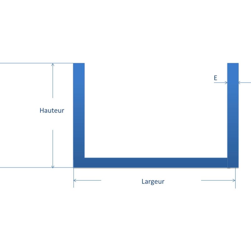 Fer u acier 70x40 ep 6 mm, Longueur : 1 metre | Leroy Merlin