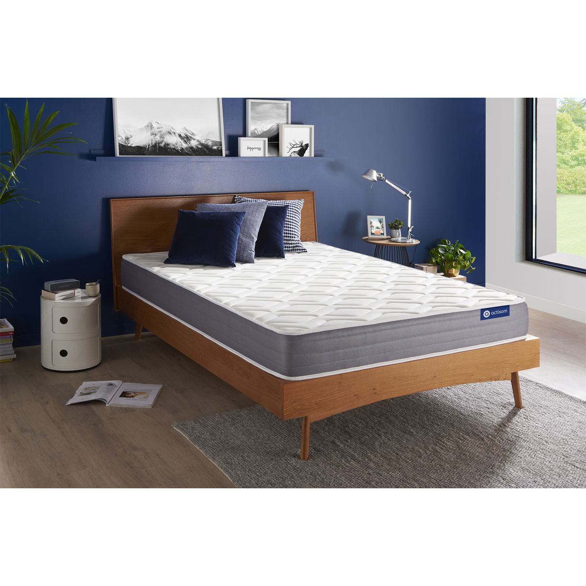 Matelas 180 x 200 cm Actiflex dream - Ressorts ensachés et mémoire de forme - Ep. 22 cm - Mi ...