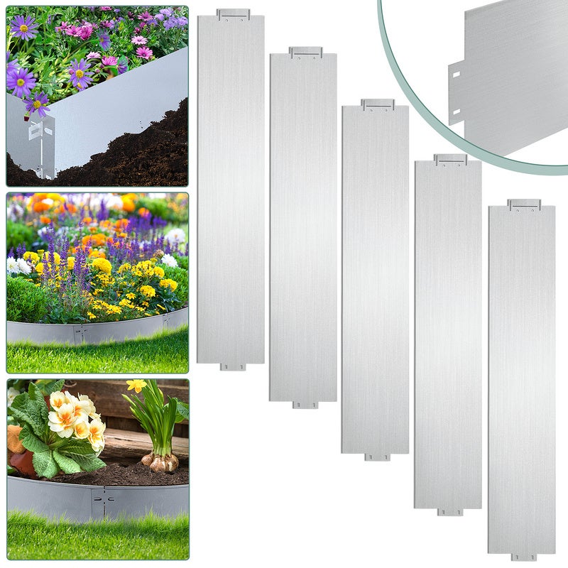 Bordure de pelouse Bordure de jardin Galvanisé Durable Défense anti ...