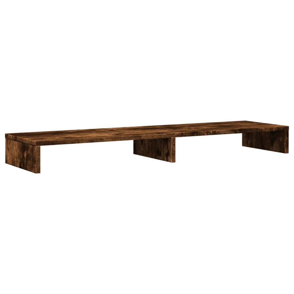 Support de moniteur | Support d'écran chêne fumé 100x27x10 cm bois d ...